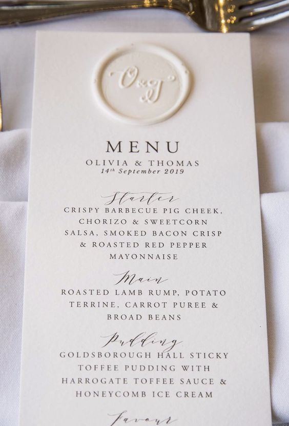 Food menu - Wedding Wishes